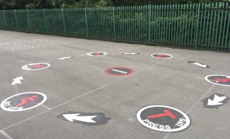 Fitness Trail Surface Marking | Touchline Marking